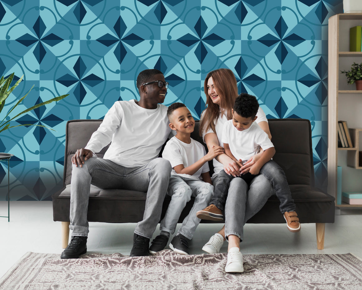 MoTSO DeSIGNED African Print Basotho Inspired Ubuntu Wallpaper Blue